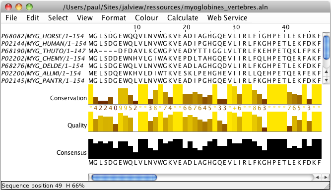 Gestion des fichiers avec le logiciel Jalview